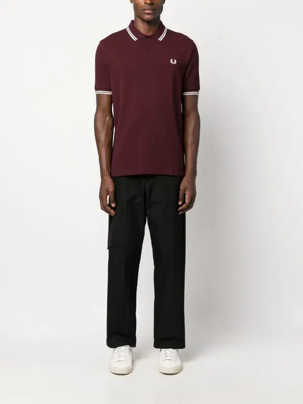 Fred Perry Logo-embroidered Cotton Polo Shirt - Red