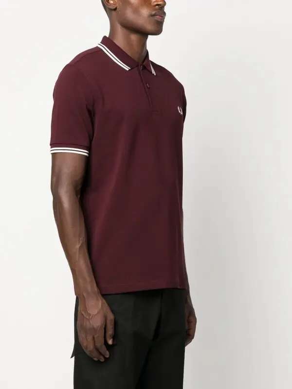 Fred Perry Logo-embroidered Cotton Polo Shirt - Red