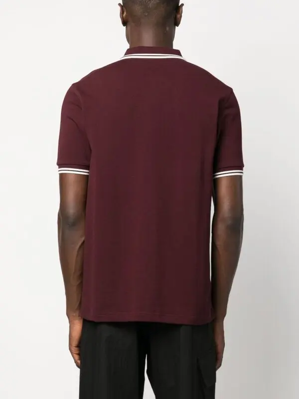 Fred Perry Logo-embroidered Cotton Polo Shirt - Red