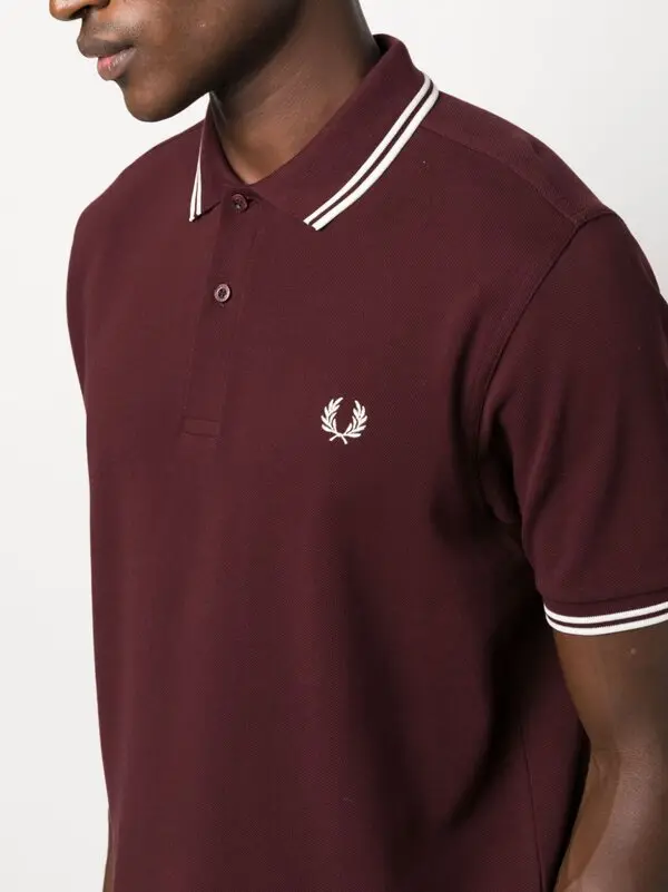 Fred Perry Logo-embroidered Cotton Polo Shirt - Red