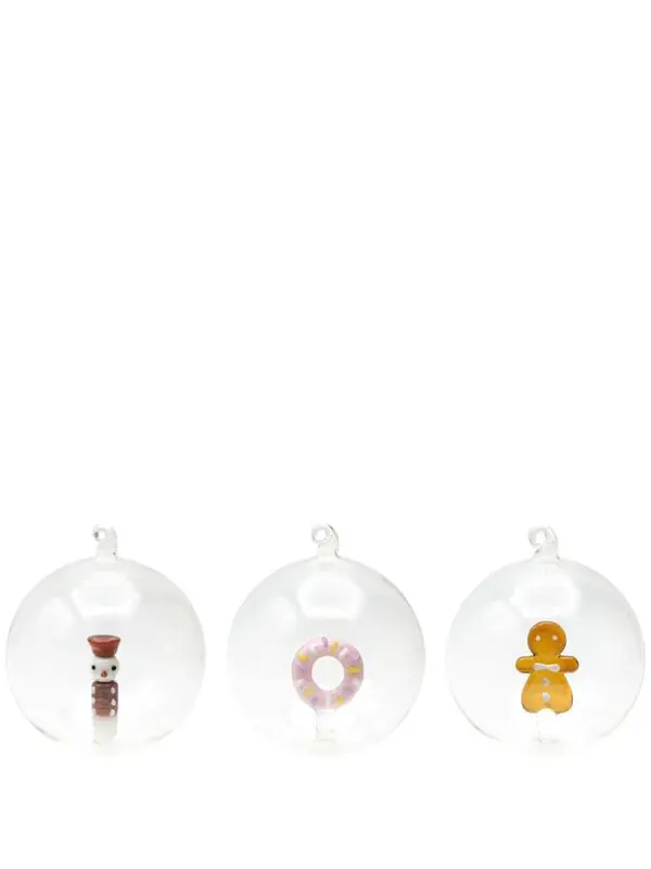 CU I SEEYOU Christmas 3d-detailing Glass Baubles - Neutrals