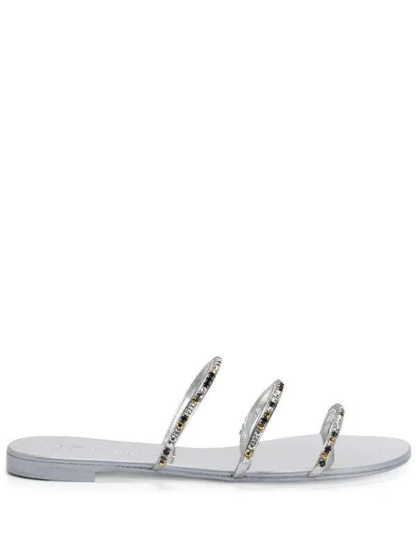 GIUSEPPE ZANOTTI Rhinestone-embellished Sandals - Silver