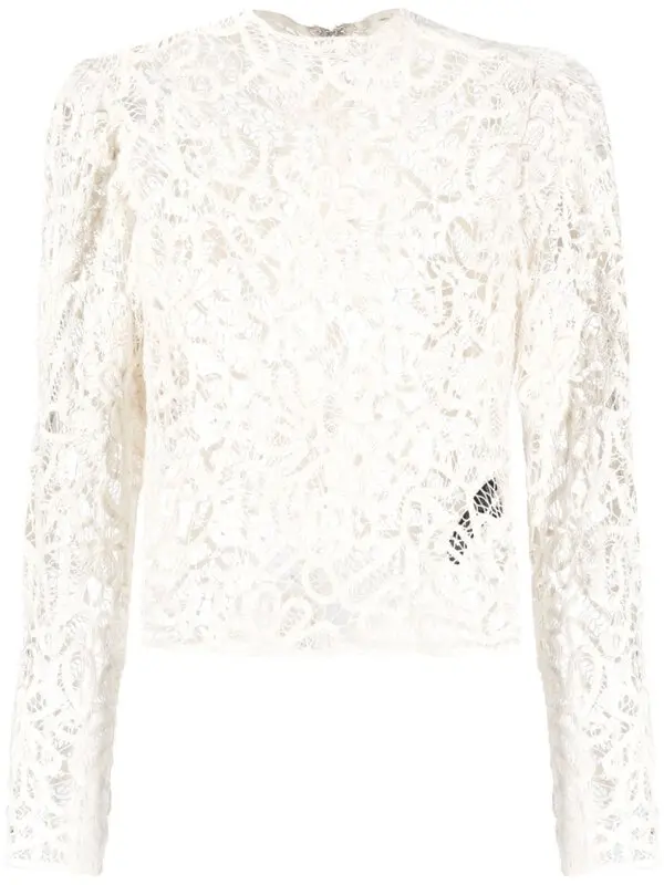 Isabel Marant Neline Lace Top - Neutrals