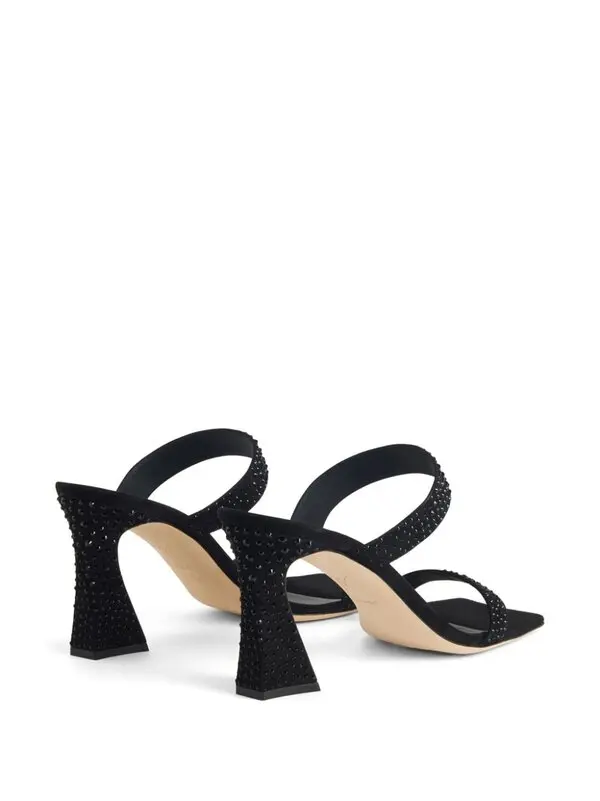 GIUSEPPE ZANOTTI 85mm Flaminia Velvet Sandals - Black
