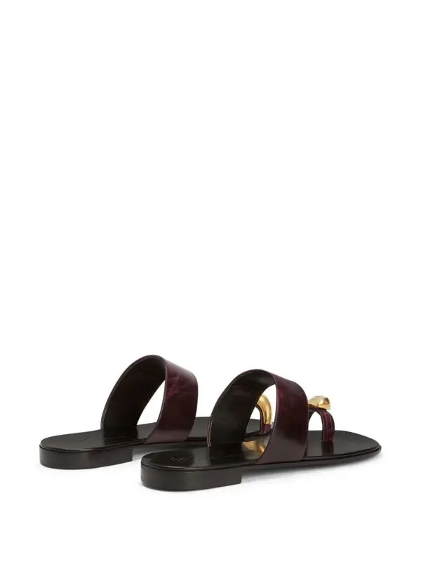 GIUSEPPE ZANOTTI Norbert Leather Toe-loop Sandals - Brown