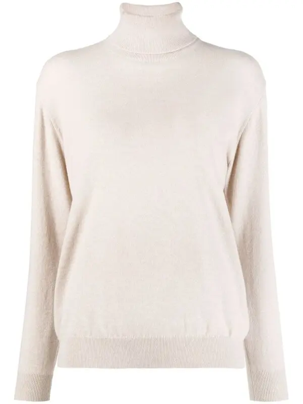 Brunello Cucinelli Roll-neck Cashmere Jumper - Neutrals