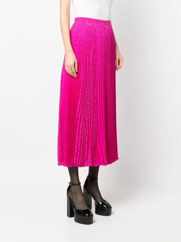 Valentino Garavani Pleated Midi Skirt - Pink