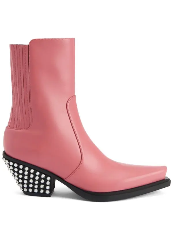 GIUSEPPE ZANOTTI 75mm Yanhira Crystal-embellished Ankle Boots - Pink