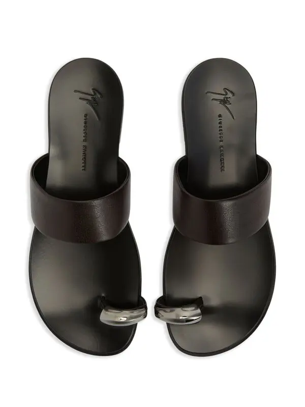 GIUSEPPE ZANOTTI Norbert Leather Toe-loop Sandals