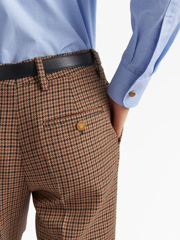 Prada Houndstooth-check Wool Trousers