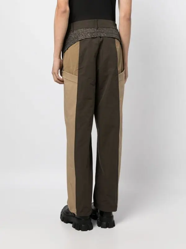 FENG CHEN WANG Two-tone Straight-leg Trousers