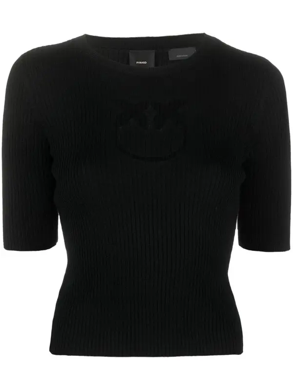 Pinko Intarsia-knit Top - Black