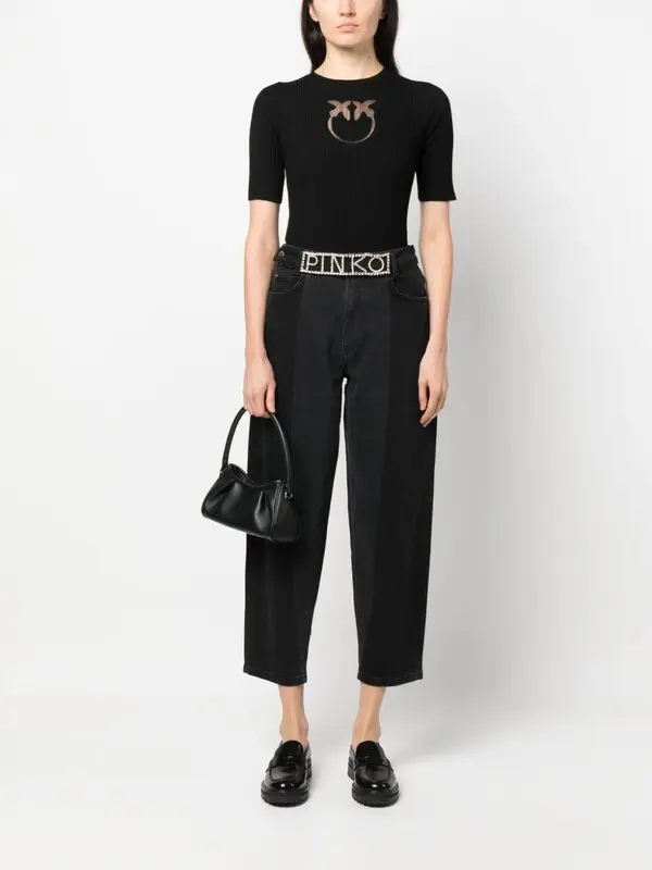 Pinko Intarsia-knit Top - Black
