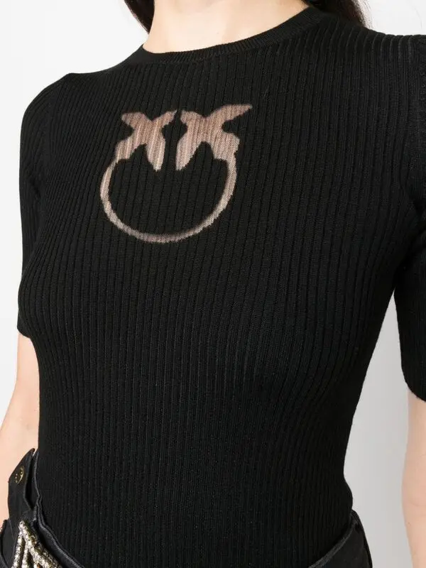 Pinko Intarsia-knit Top - Black