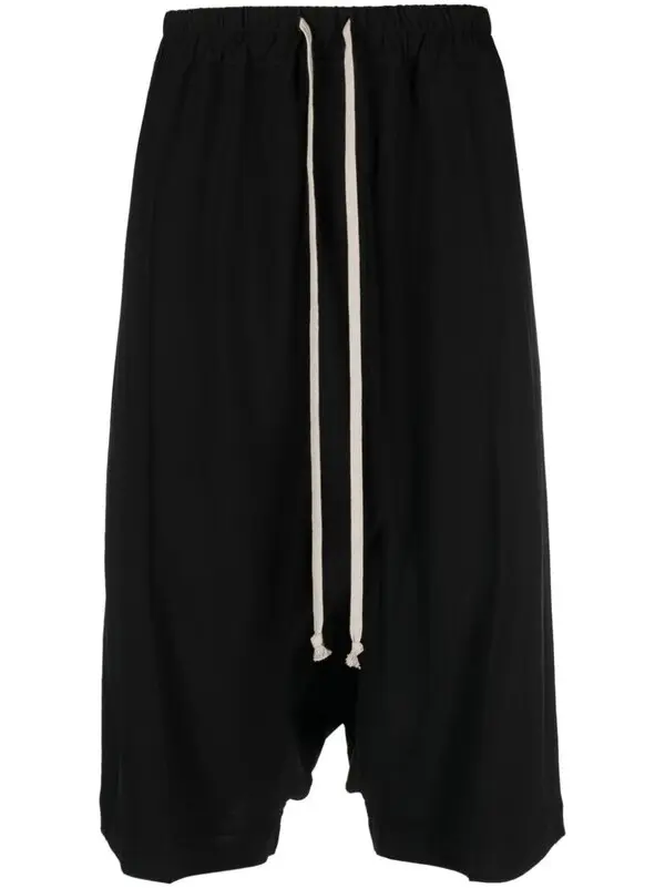 Rick Owens Drop-crotch Drawstring Shorts - Black