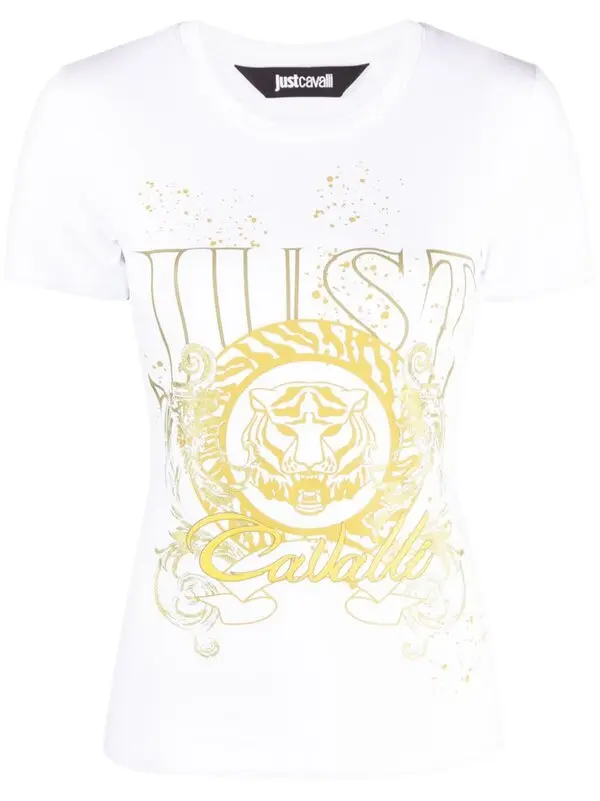 Just Cavalli Tiger Head T-shirt - White