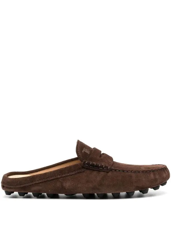 TOD'S Gommino Bubble Suede Mules - Brown