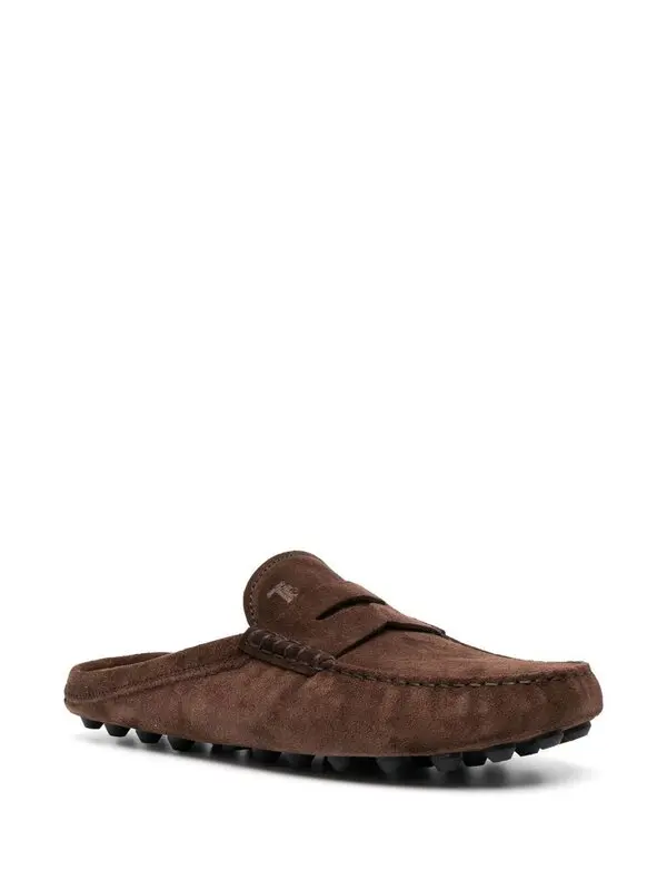 TOD'S Gommino Bubble Suede Mules - Brown