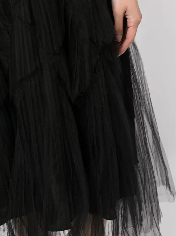 JNBY Tulle-panel Cotton Midi Dress