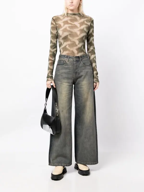JNBY Gradient-effect Wide-leg Jeans - Blue