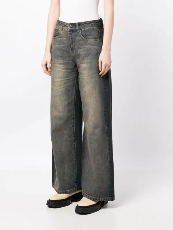 JNBY Gradient-effect Wide-leg Jeans - Blue