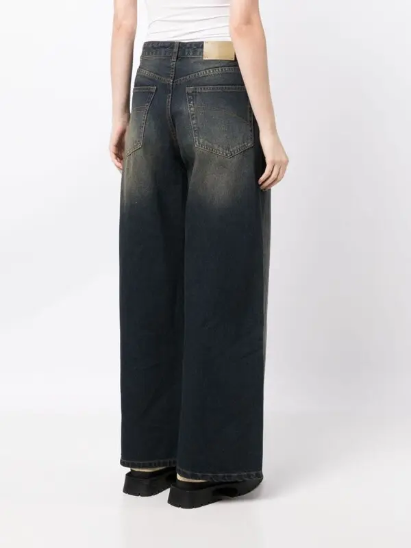 JNBY Gradient-effect Wide-leg Jeans - Blue