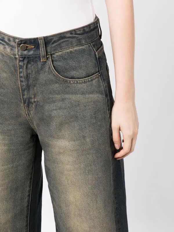 JNBY Gradient-effect Wide-leg Jeans - Blue
