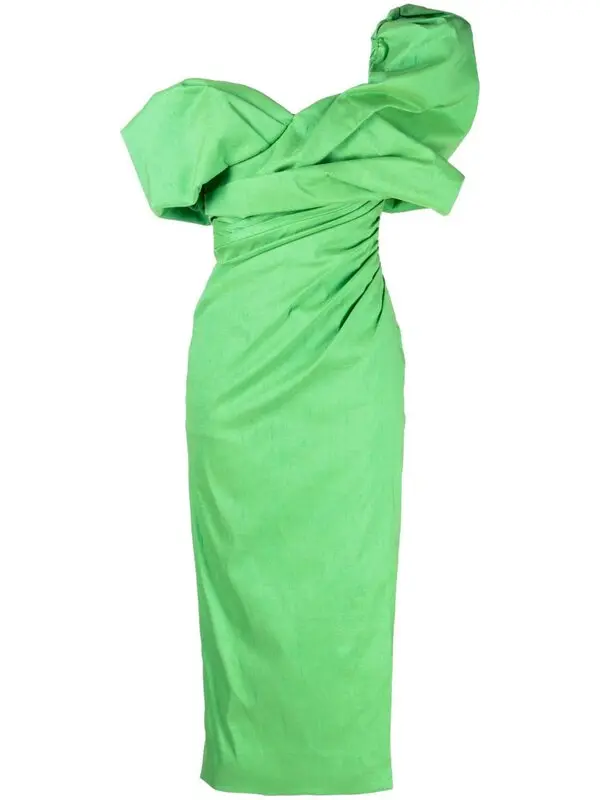 Rachel Gilbert Gia Ruched Midi Dress