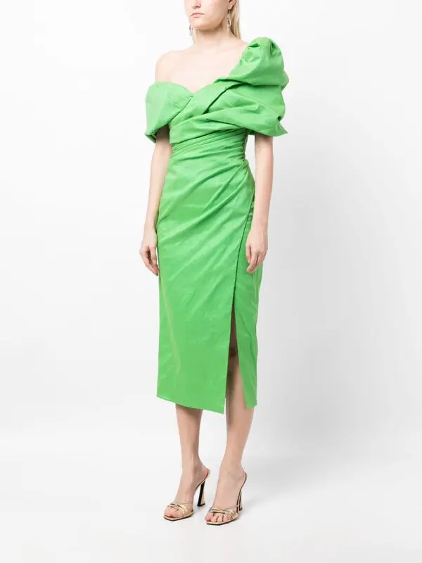 Rachel Gilbert Gia Ruched Midi Dress