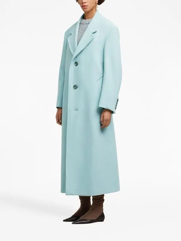 Ami Single-breasted Coat - Blue