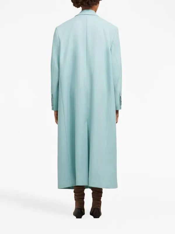 Ami Single-breasted Coat - Blue