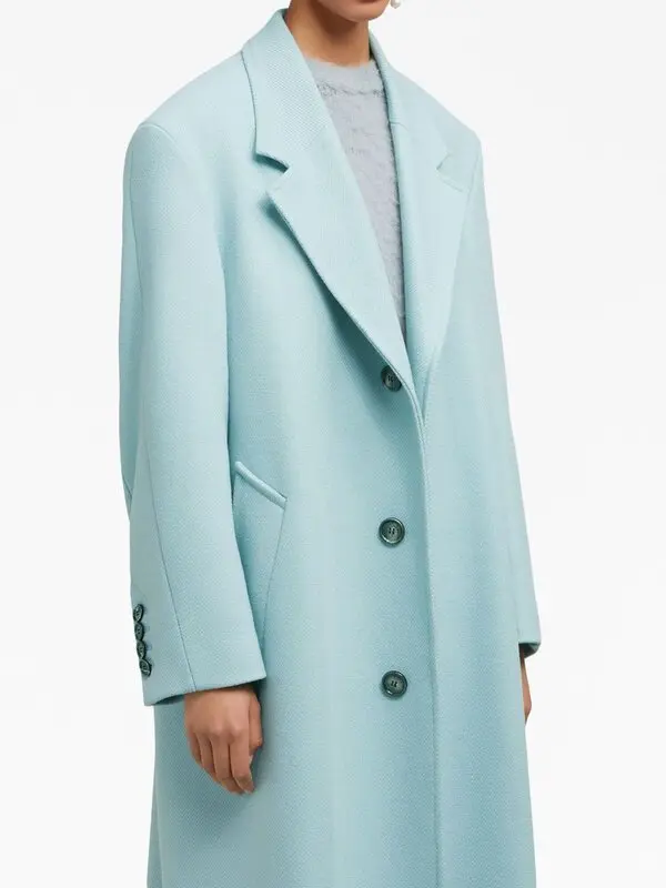 Ami Single-breasted Coat - Blue