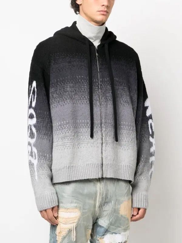 Gcds Intarsia-knit Hooded Jacket