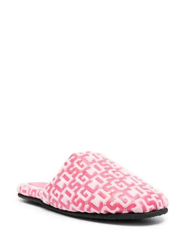 Gcds Monogram-pattern Slippers - Pink