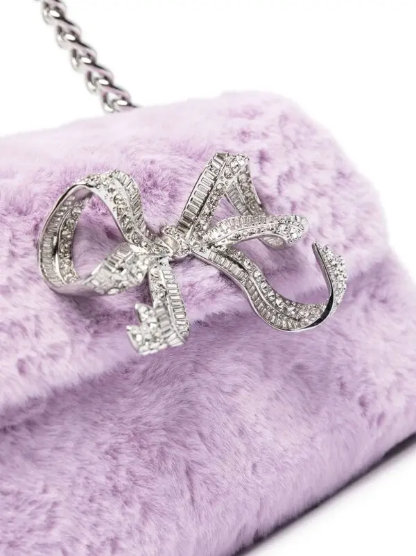 SELF-PORTRAIT Fluffy Bow Shoulder Bag