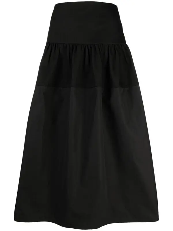 JIL SANDER Tiered Cotton Midi Skirt