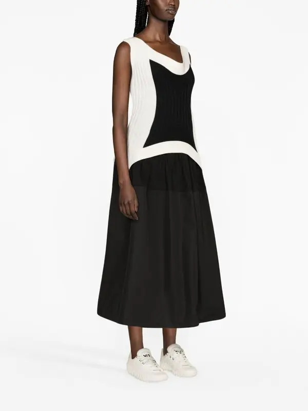 JIL SANDER Tiered Cotton Midi Skirt