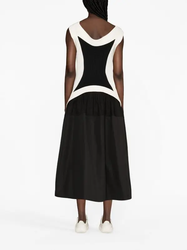 JIL SANDER Tiered Cotton Midi Skirt