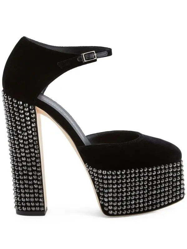 GIUSEPPE ZANOTTI 150mm Bebe Strass Pumps - Black