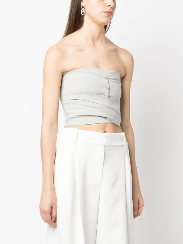 Philosophy Di Lorenzo Serafini Strapless Cropped Top - Grey