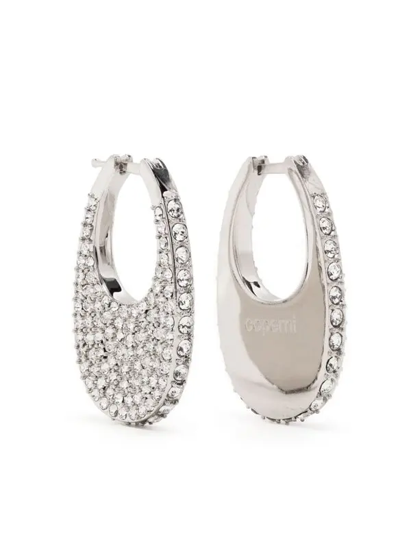 Coperni Medium Swipe Crystal-embellished Earrings - Silver