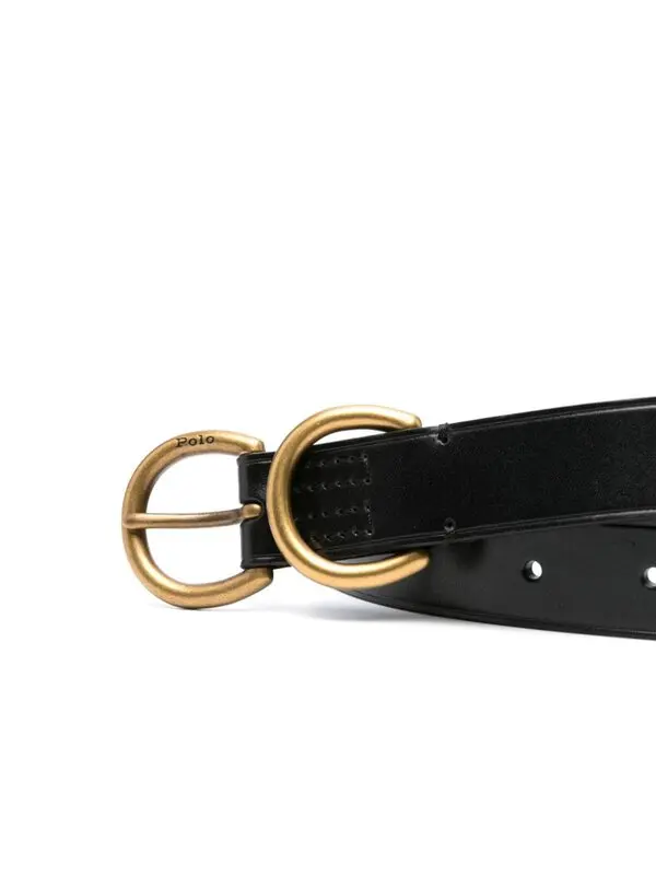Ralph Lauren Double-Ring Leather Belt In Black - 45% Off  display picture 3