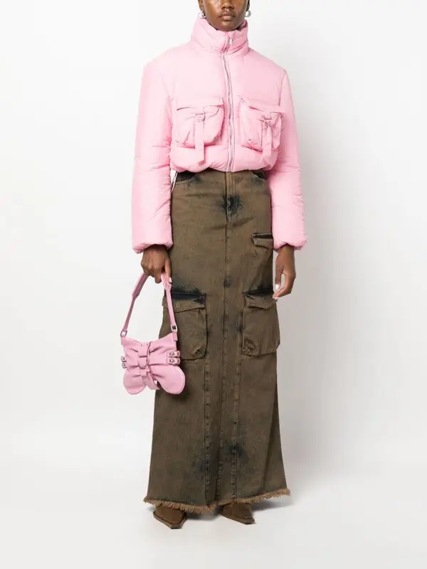 Gcds Maxi Denim Cargo Skirt