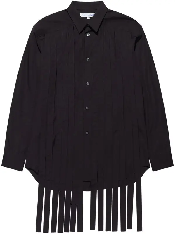 Comme Des Garçons Fringed Pleated Cotton Shirt