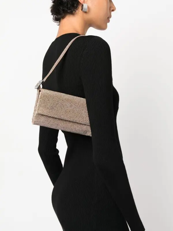 Benedetta Bruzziches Vittissima Rhinestone Shoulder Bag - Gold