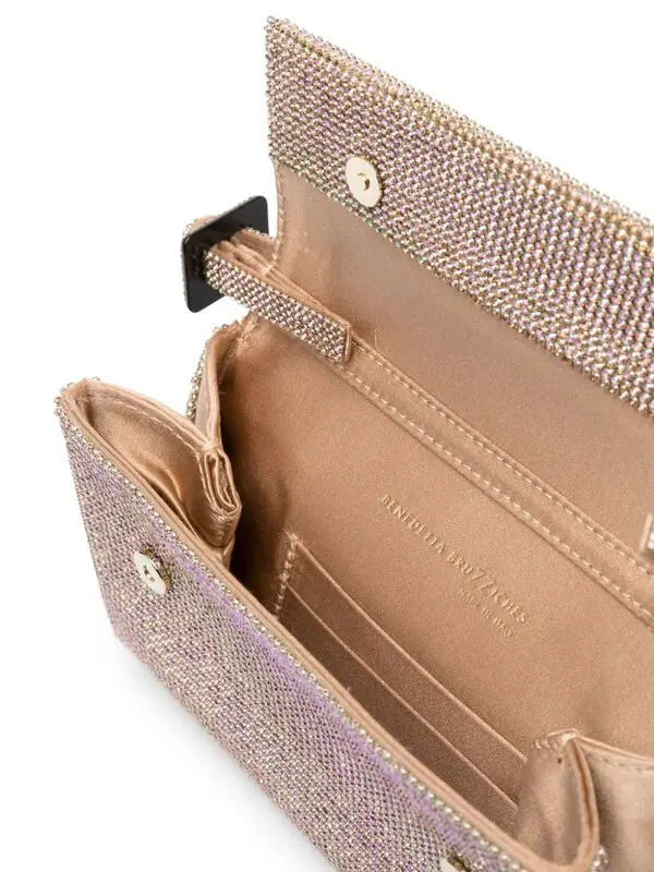 Benedetta Bruzziches Vittissima Rhinestone Shoulder Bag - Gold