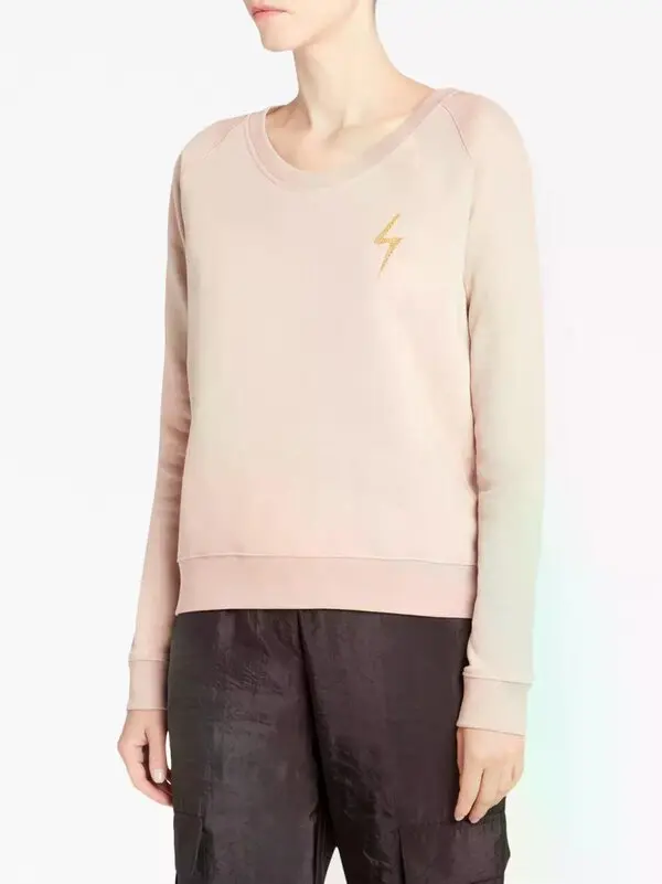 GIUSEPPE ZANOTTI Hanane Logo-embroidered Cotton Sweatshirt - Neutrals