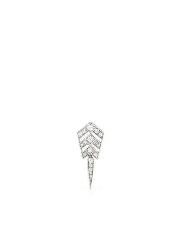 STATEMENT Stairway Arrow Diamond Drop Earring - Silver