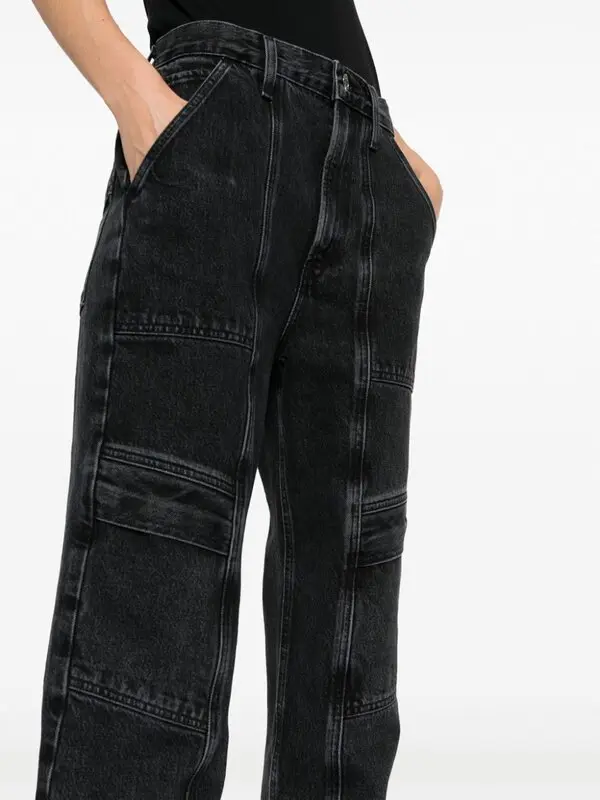 AGOLDE Cooper Cargo Straight Jeans - Black