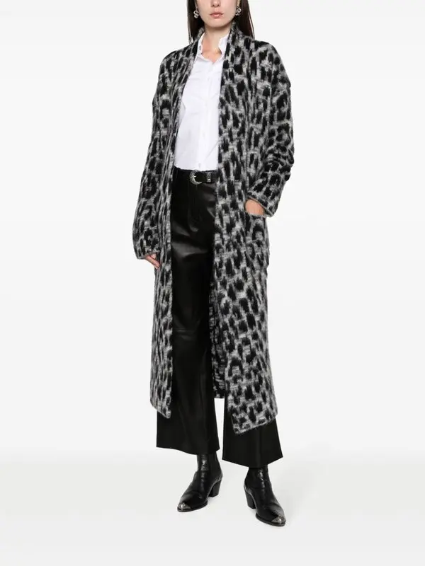 Zadig&Voltaire Leopard-print Cardigan Coat - Grey